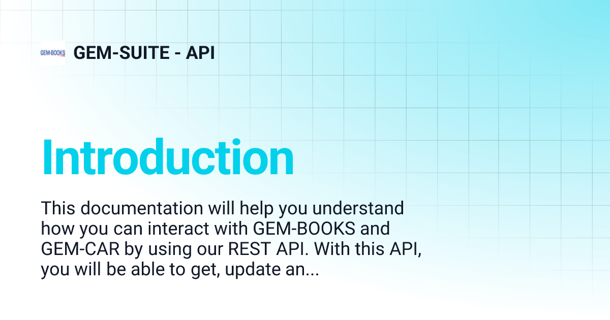 Introduction | GEM-SUITE - API