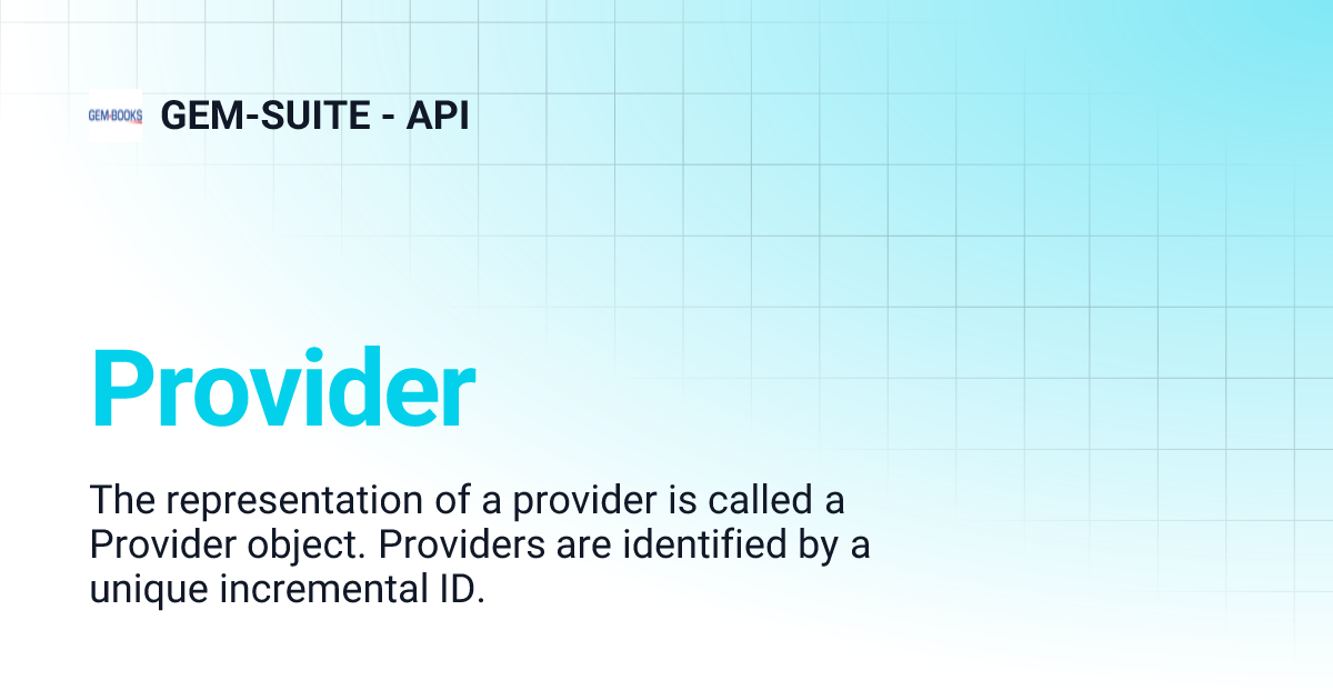 Provider | GEM-SUITE - API