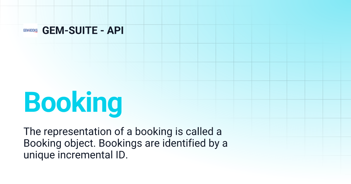 Booking | GEM-SUITE - API