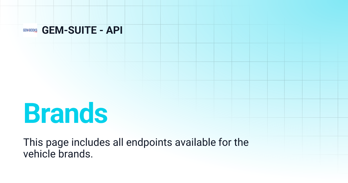 Brands | GEM-SUITE - API